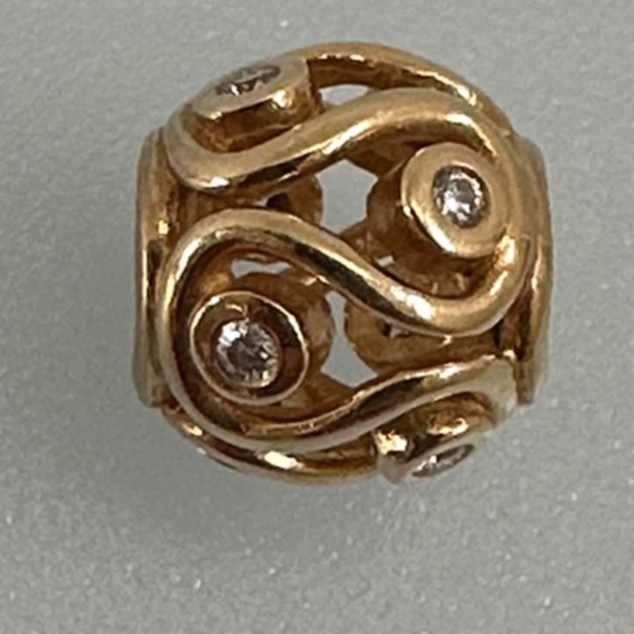 Pandora | Jewelry | Pandora Diamonds 4k Real Solid Gold Charm With ...